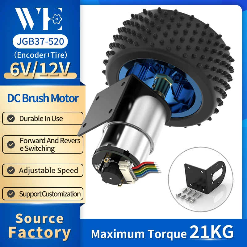 JGB37-520 Hall Encoder Brushed DC Motor 6V12V Forward And Reverse ...