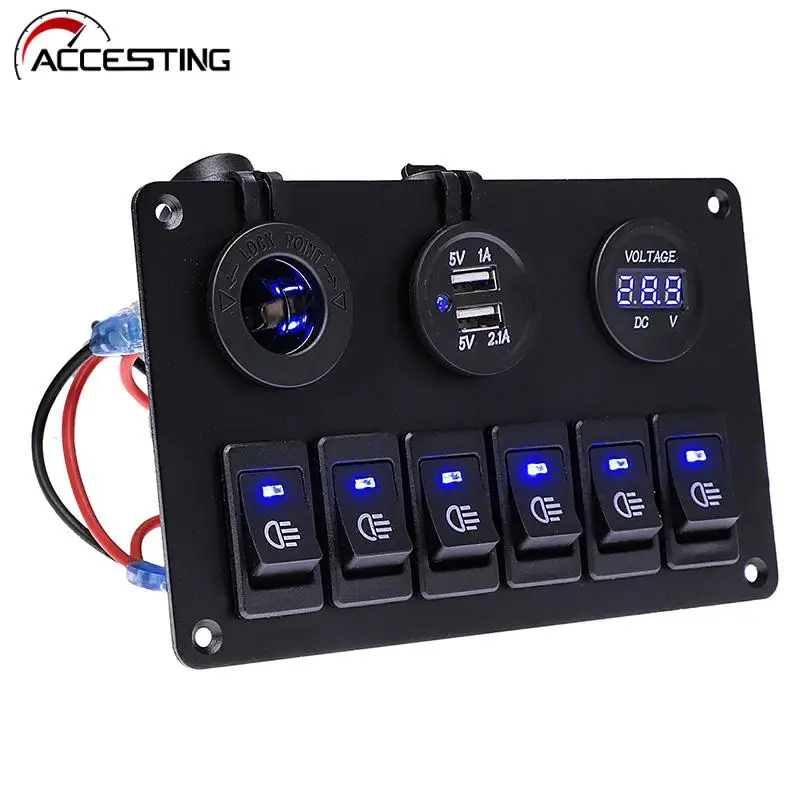 6-Buttons-Switch-Panel-Circuit-Breakers-For-Auto-Boat-Marine-Boat ...