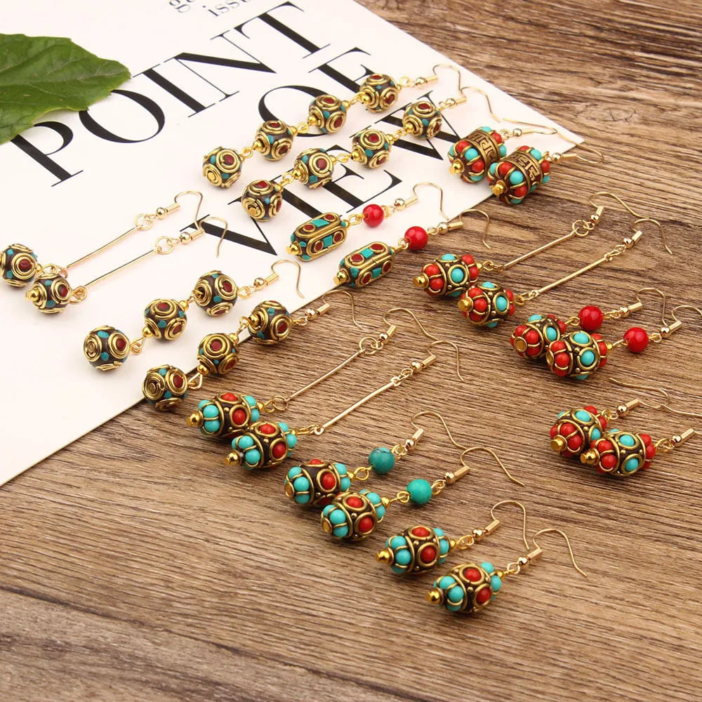 Fashion Vintage Exotic Simple Handmade Ethnic Tibetan Nepal Earrings ...