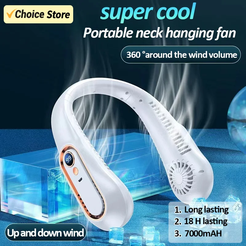 2024-New-Mini-Neck-Mounted-Fan-Portable-Bladeless-Neck-Rechargeable-Air ...