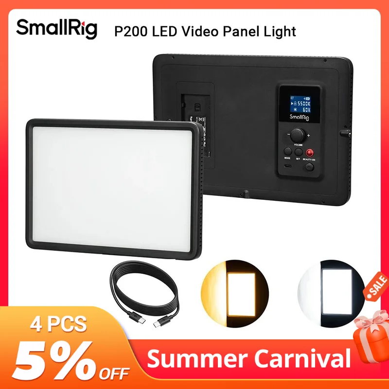 SmallRig-P200-Beauty-Panel-Video-Light-USB-C-input-Universal-LED-Video ...