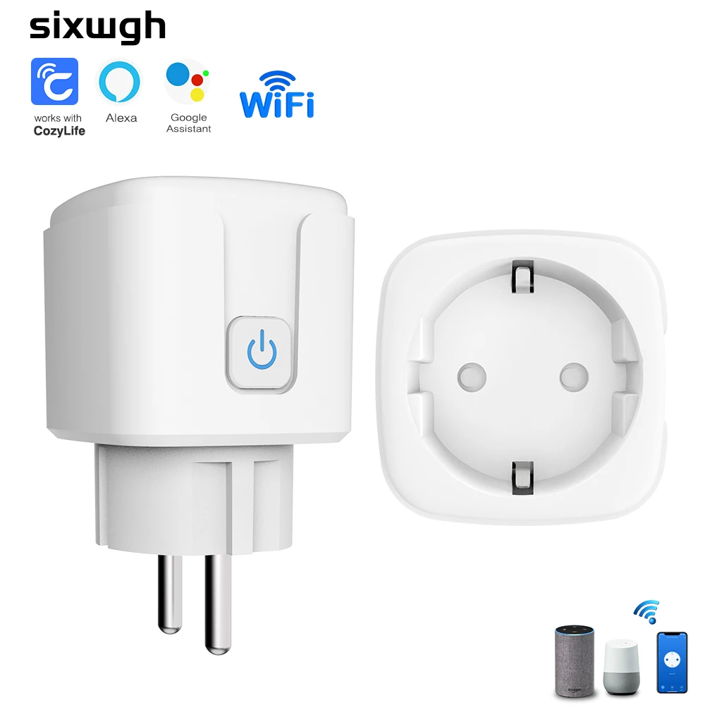 SIXWGH-Smart-Home-Socket-WiFi-16A-EU-Plug-Outlet-Cozylife-Remote ...