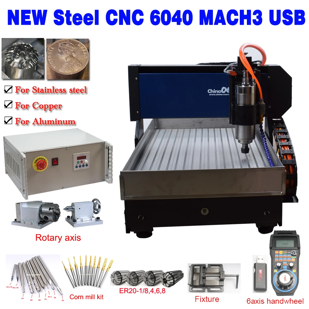 Steel-CNC-6040-4AXIS-2-2KW-XYZaxis-Linear-guide-CNC-Router-MACH3-USB ...