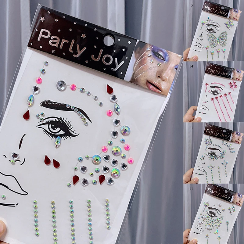 3D Glitter Diamond Makeup Face Rhinestone Nail Stickers Eye Shadow ...