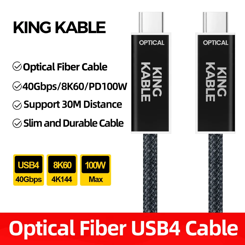 KING-KABLE-Optical-Fiber-USB4-Cable-Support-40Gbps-8K60-4K144-PD100W ...
