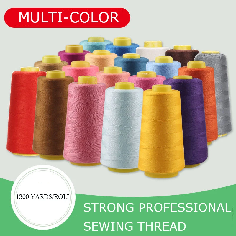 1300-Yards-Roll-Strong-Multi-Color-Polyester-Sewing-Thread-Professional ...