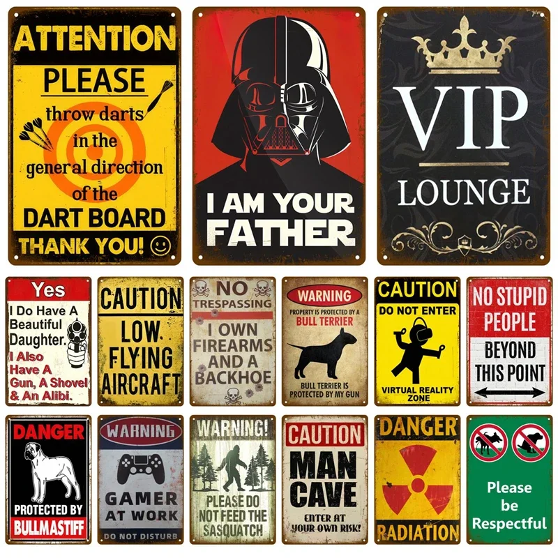 Warning-Danger-Beware-Metal-Sign-Vintage-Plaque-Tin-Sign-Plate-Home ...