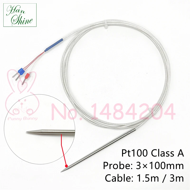 Pt100-Class-A-Temperature-Sensor-3mm-100mm-Needle-Tip-3-Wire-Shielded ...