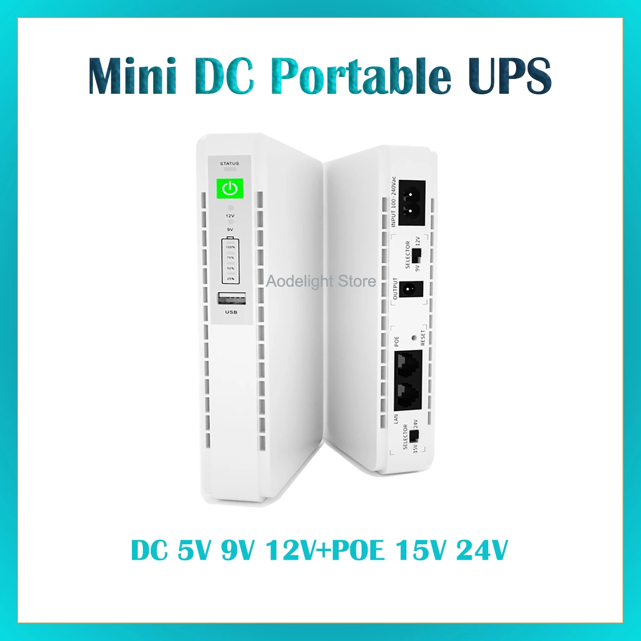 Mini Portable UPS 5V,DC 9V,12V,15V/24V Uninterruptible Power Supply ...