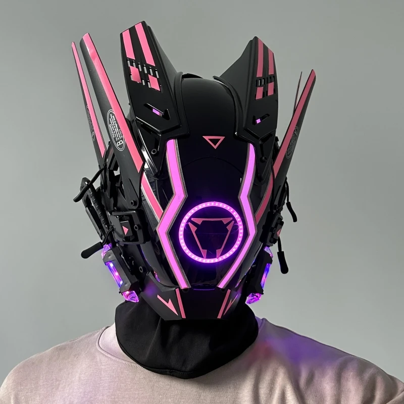 Cyberpunk-Helmet-Techno-Halloween-Costume-Plays-A-Full-face-Punk-Knight ...