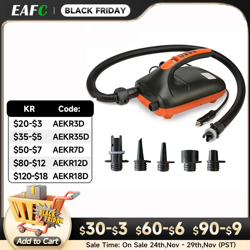 팽창식 SUP 보트용 지능형 전기 공기 주입 펌프, 듀얼 스테이지, 야외 패들 보드용, 12V, 16 PSI, 20 PSI| | - AliExpress