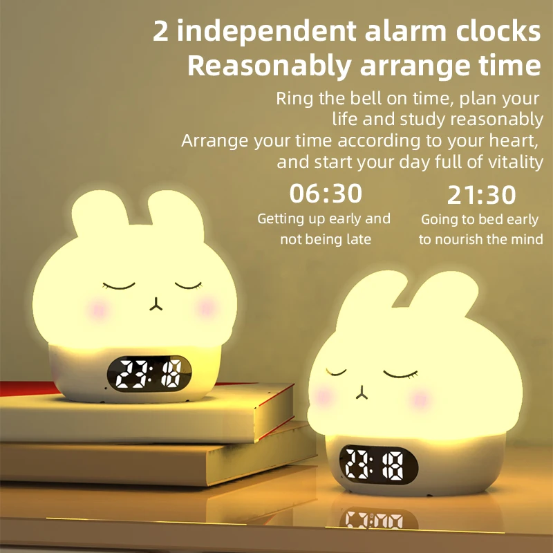 Cartoon-silicone-clapping-lights-colorful-night-light-alarm-clock ...