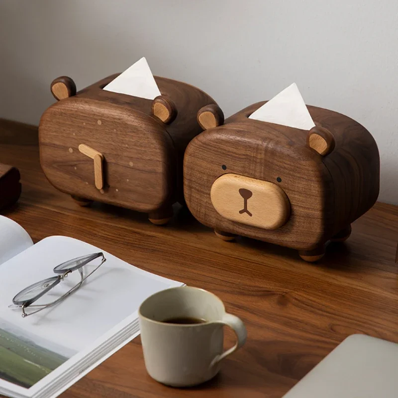 Solid-Wood-Toothpick-Dispenser-Napkin-Organizer-Decorative-Box-for-Desk ...