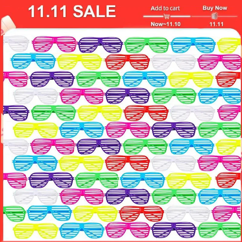 6pcs Shutter Shades Glasses Shutter Sunglasses Neon Color Shutter ...