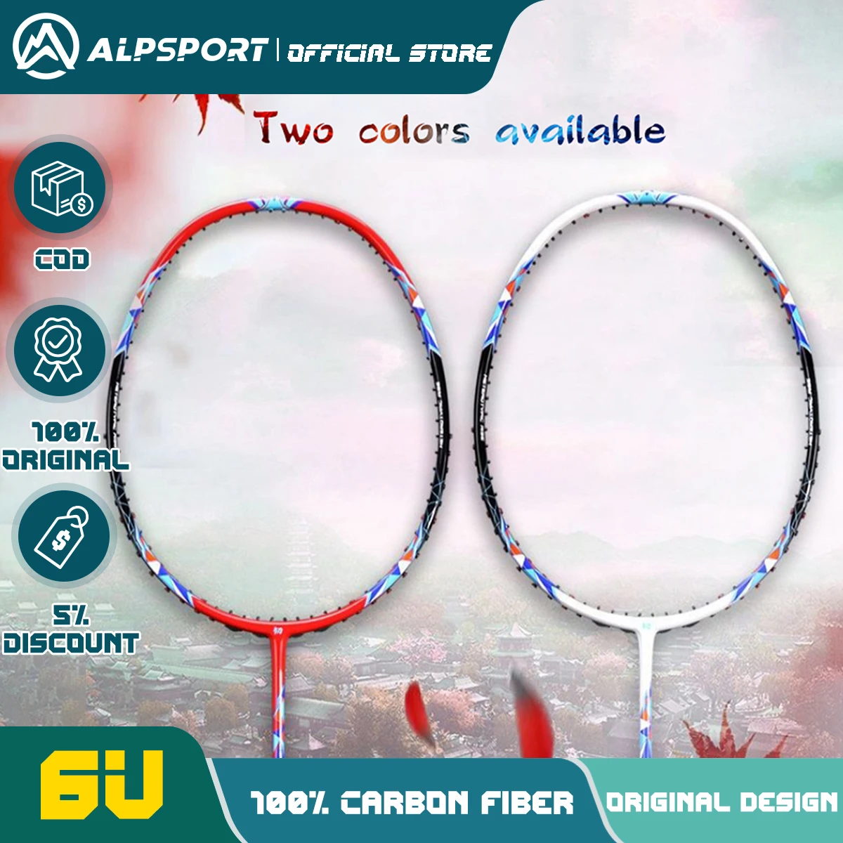 ALP-XY-6U-72g-Maximum-Weight-30-lbs-Ultralight-Badminton-Racket-Ultralight-100-Carbon-Fiber ...