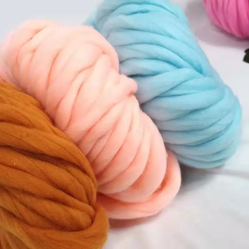250g/roll Super Thick Natural Merino Wool Chunky Yarn DIY Hat Scarf Bib ...