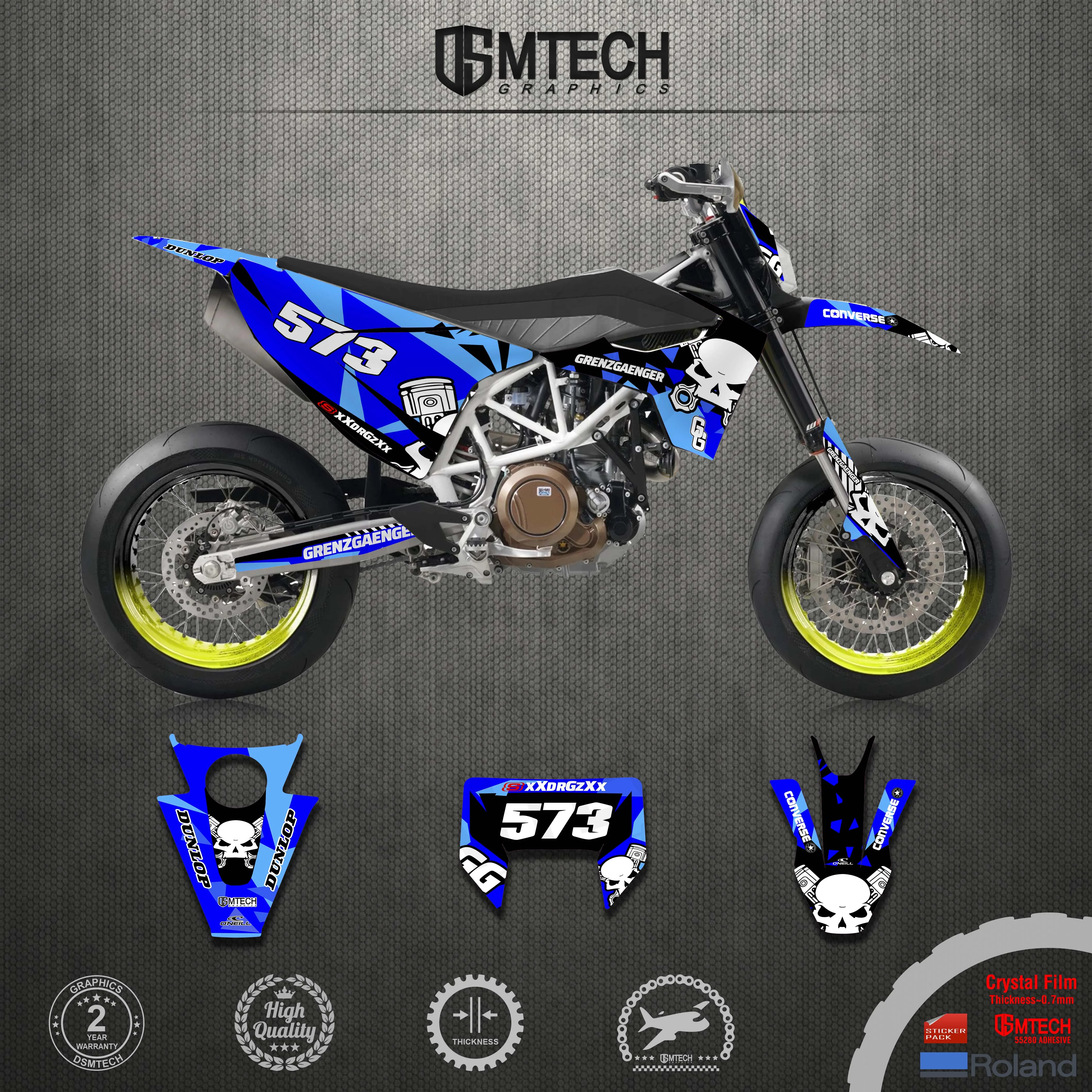 Dsmtech Custom Team Graphics Backgrounds Stickers Kit For Husqvarna ...