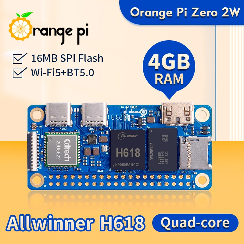 Orange-Pi-Zero-2W-4GB-RAM-DDR4-Development-Board-Allwinner-H618-Orange ...