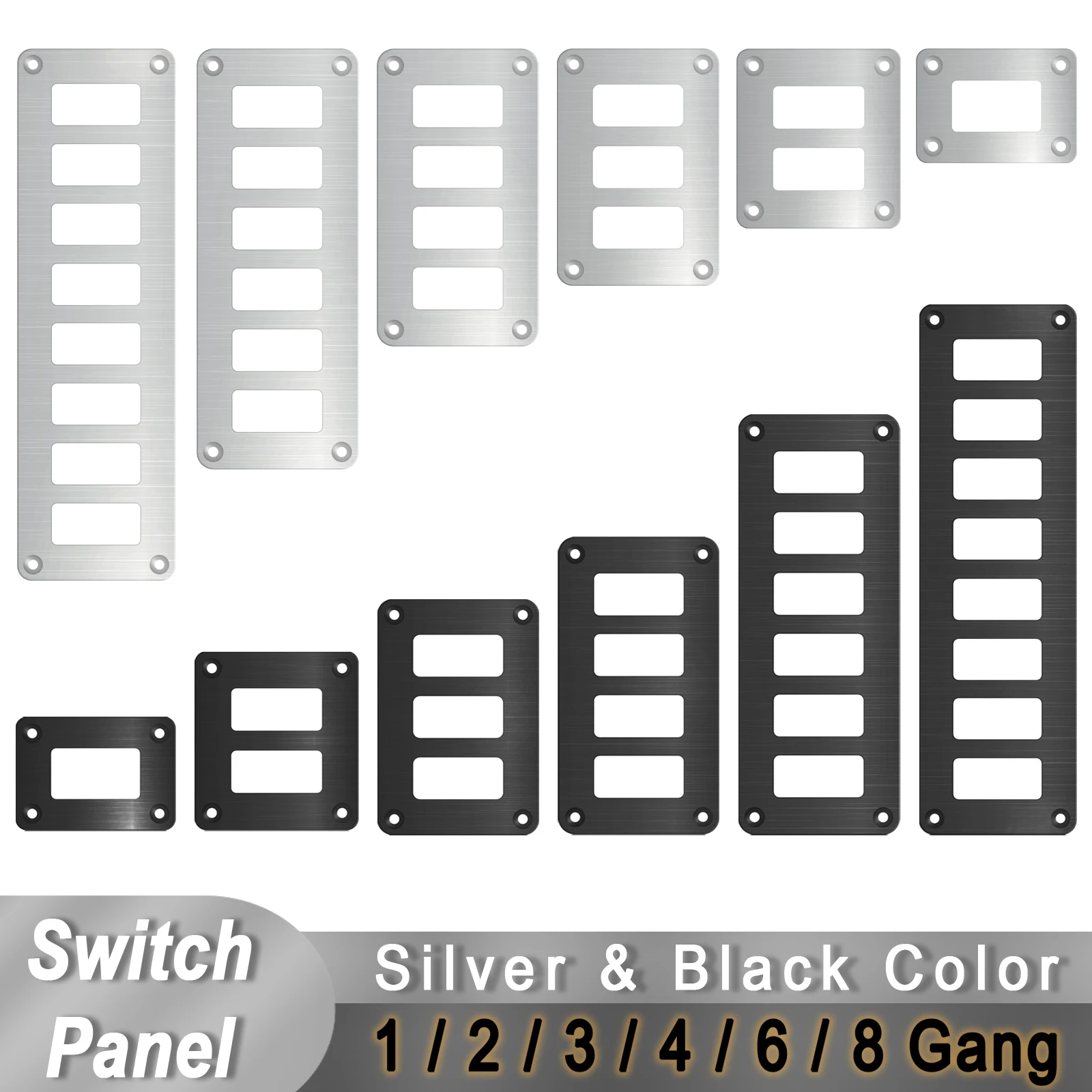 1-2-3-4-6-8-Way-Black-and-Silver-Rocker-Switch-Aluminum-Alloy-Housing ...