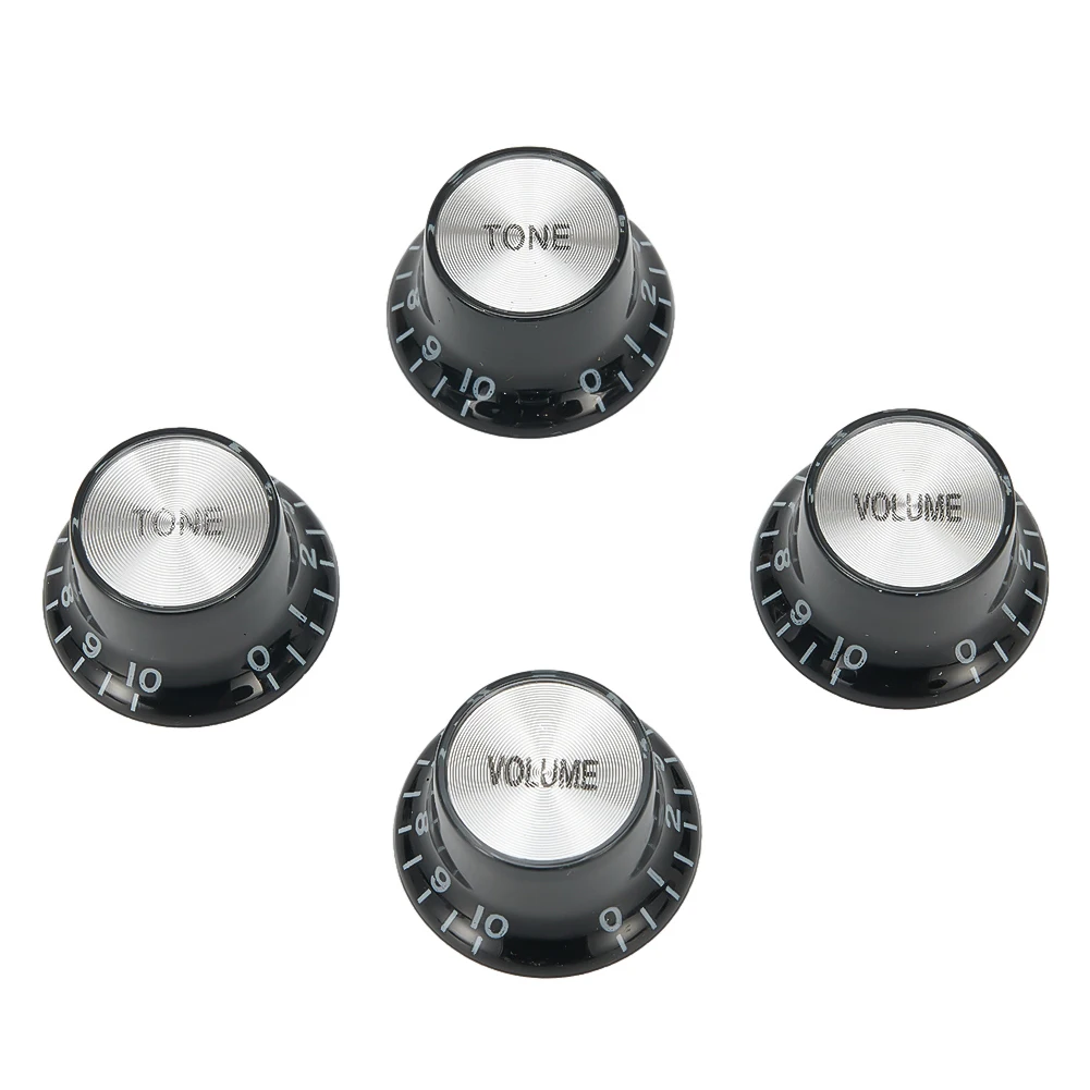 4pcs Aluminum Guitar Tone And Volume Speed Control Knobs Silver Silver ...