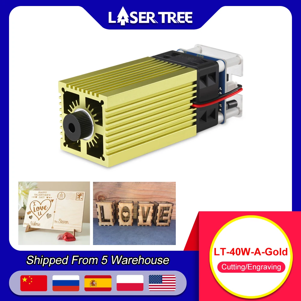 Laser Tree 450nm 40w Ttl Laser Head Diy Engraving Laser Module For Wood ...