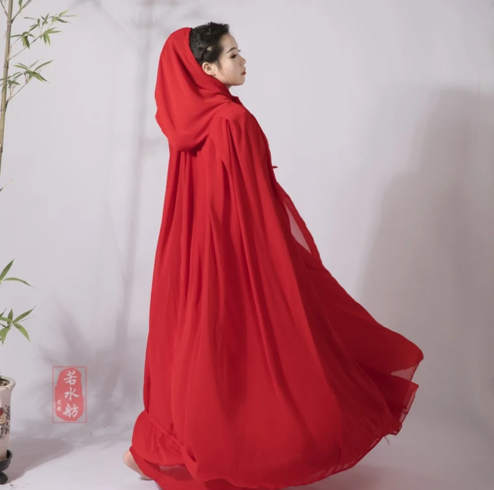 Women-Cloak-Hanfu-Accessories-Chiffon-Shawl-Chinese-Style-Long-Red ...