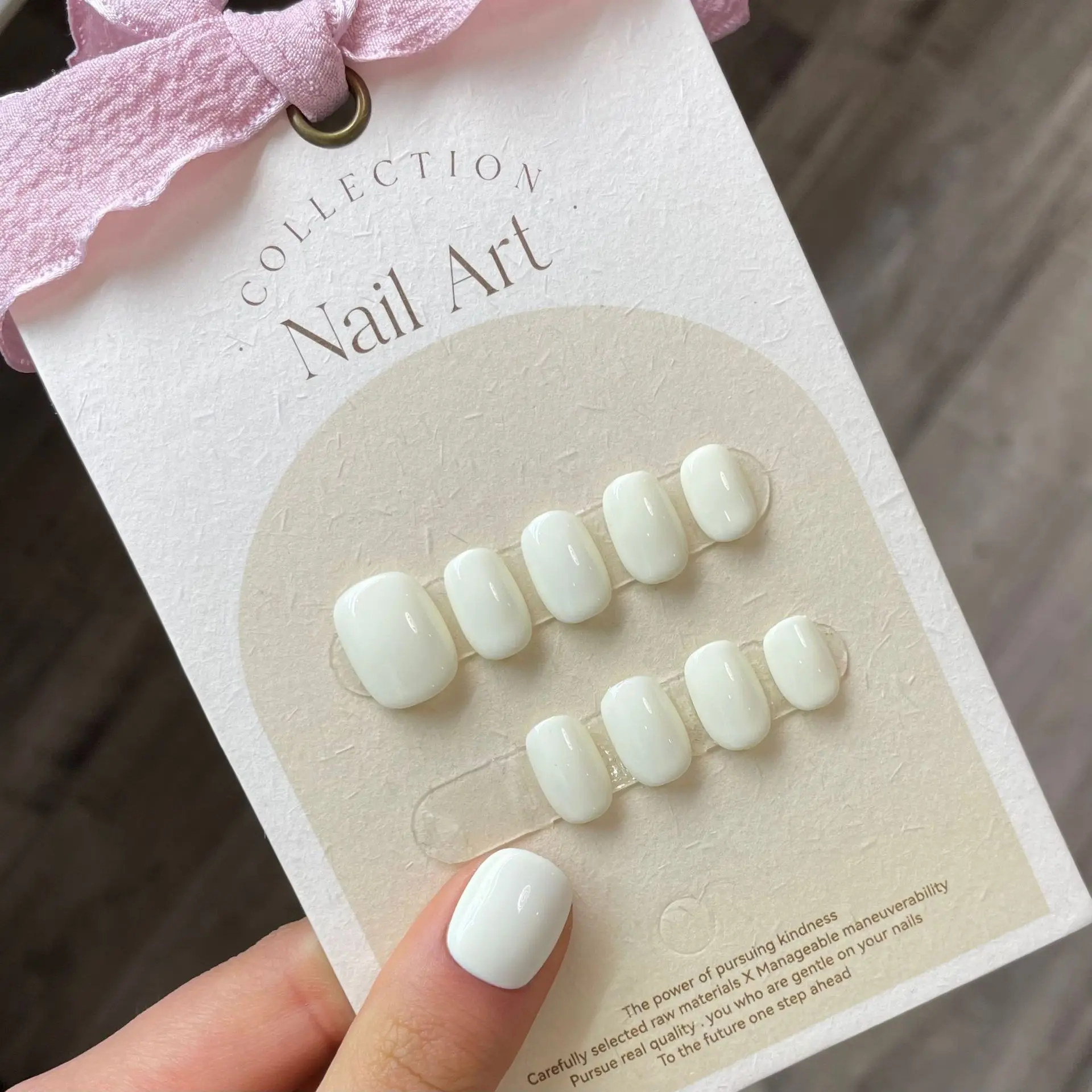 Japanese Nails Set Press On Handmade Acrylic Full Cover Artificial ...