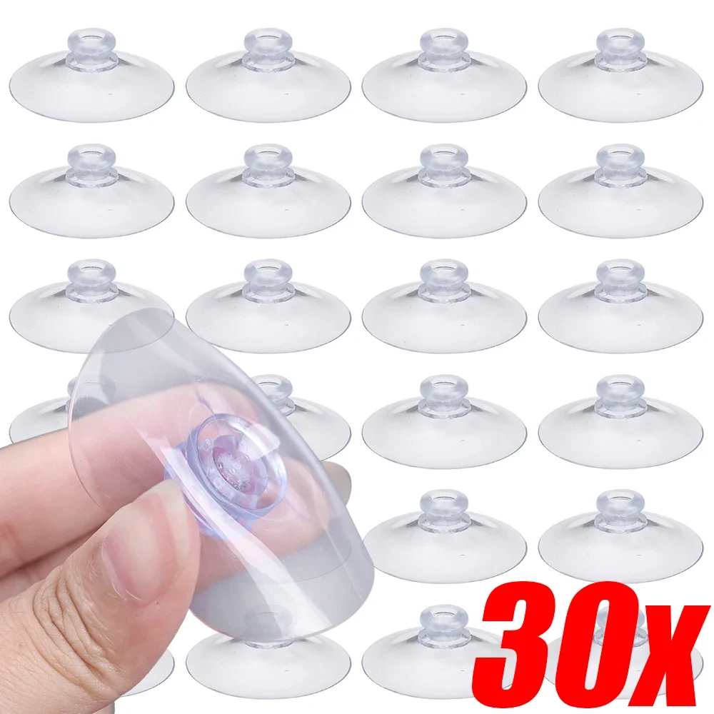 1-30pcs-Suction-Cup-Hooks-Transparent-PVC-Adhesive-Sucker-Holder-Hook ...
