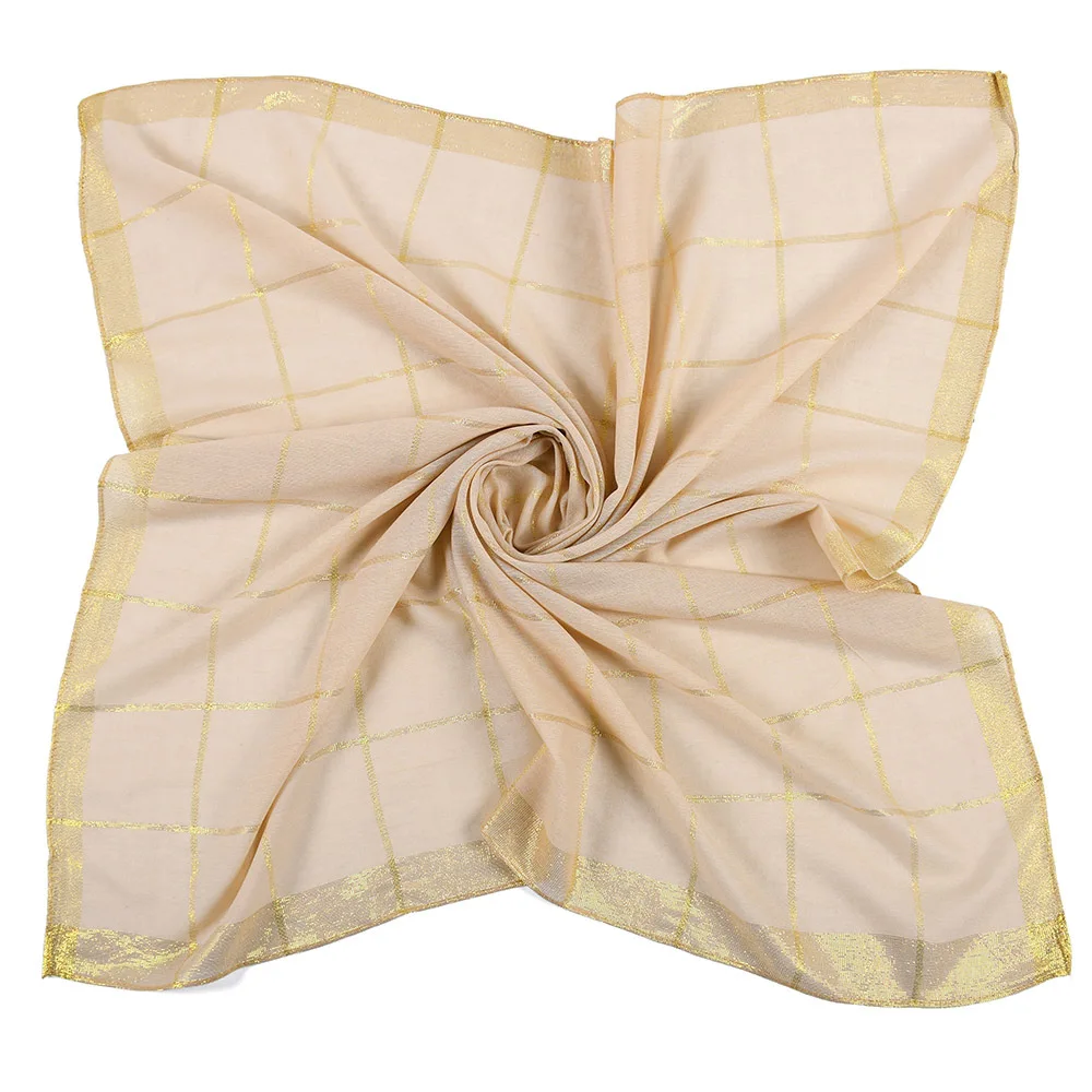 Scarf Golden Shawl Lurex Jewish Square Ukrainian 90*90 cm Border Head ...