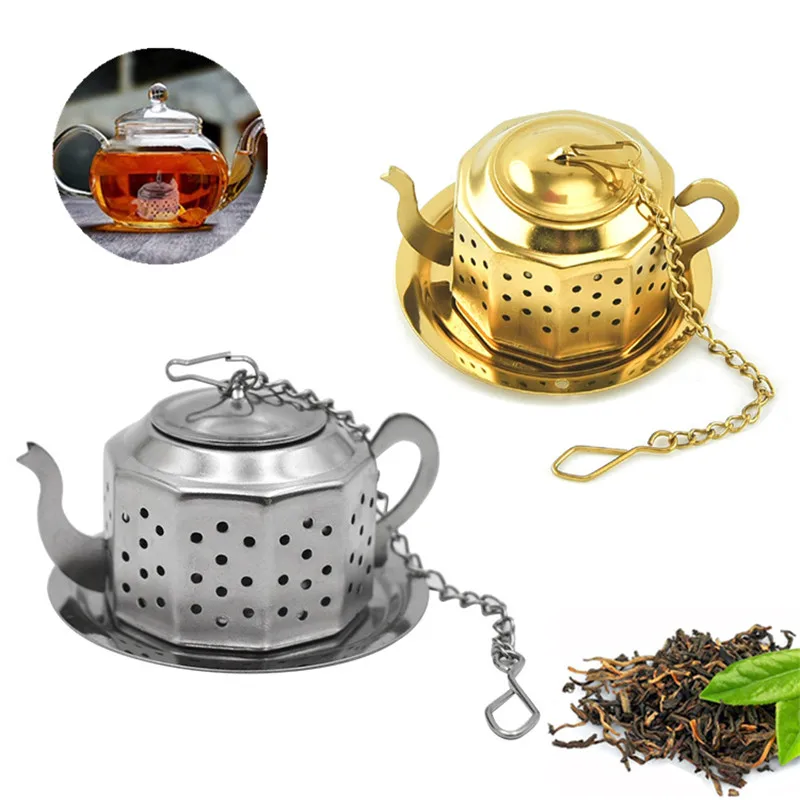 Stainless-Steel-Teapot-Shape-Tea-Leaf-Infuser-Herbal-Spice-Strainer ...