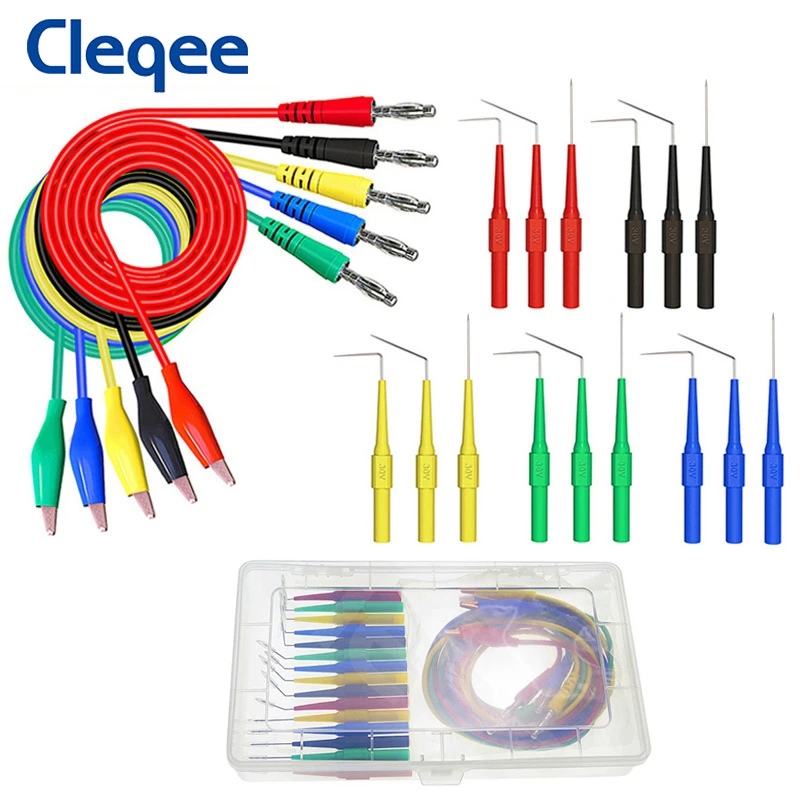 Cleqee P1920 Automotive Back Probes Kit 4mm Banana Plug To Alligator ...