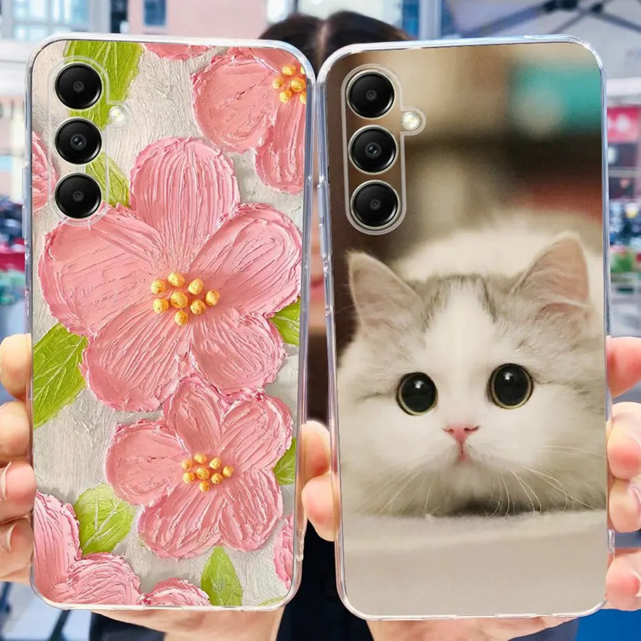 Case-For-Samsung-Galaxy-A05s-Cute-Flower-Cat-Printing-Soft-Silicone-TPU ...