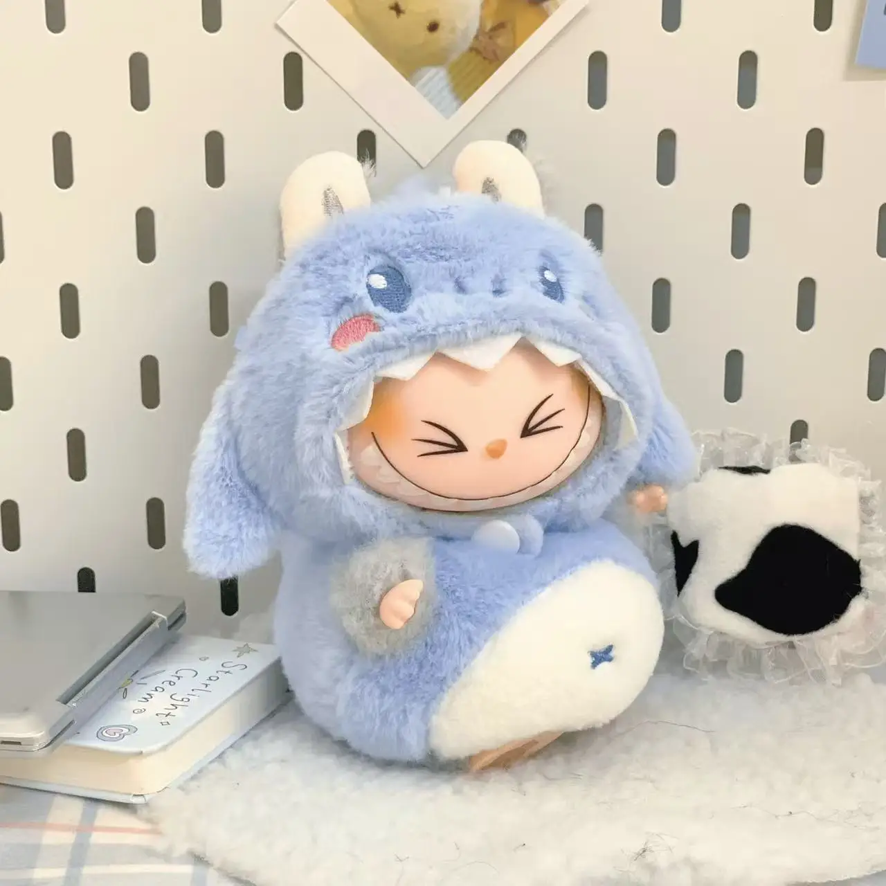 Cute costume set of plush clothes featuring shark, bee and dinosaur ...
