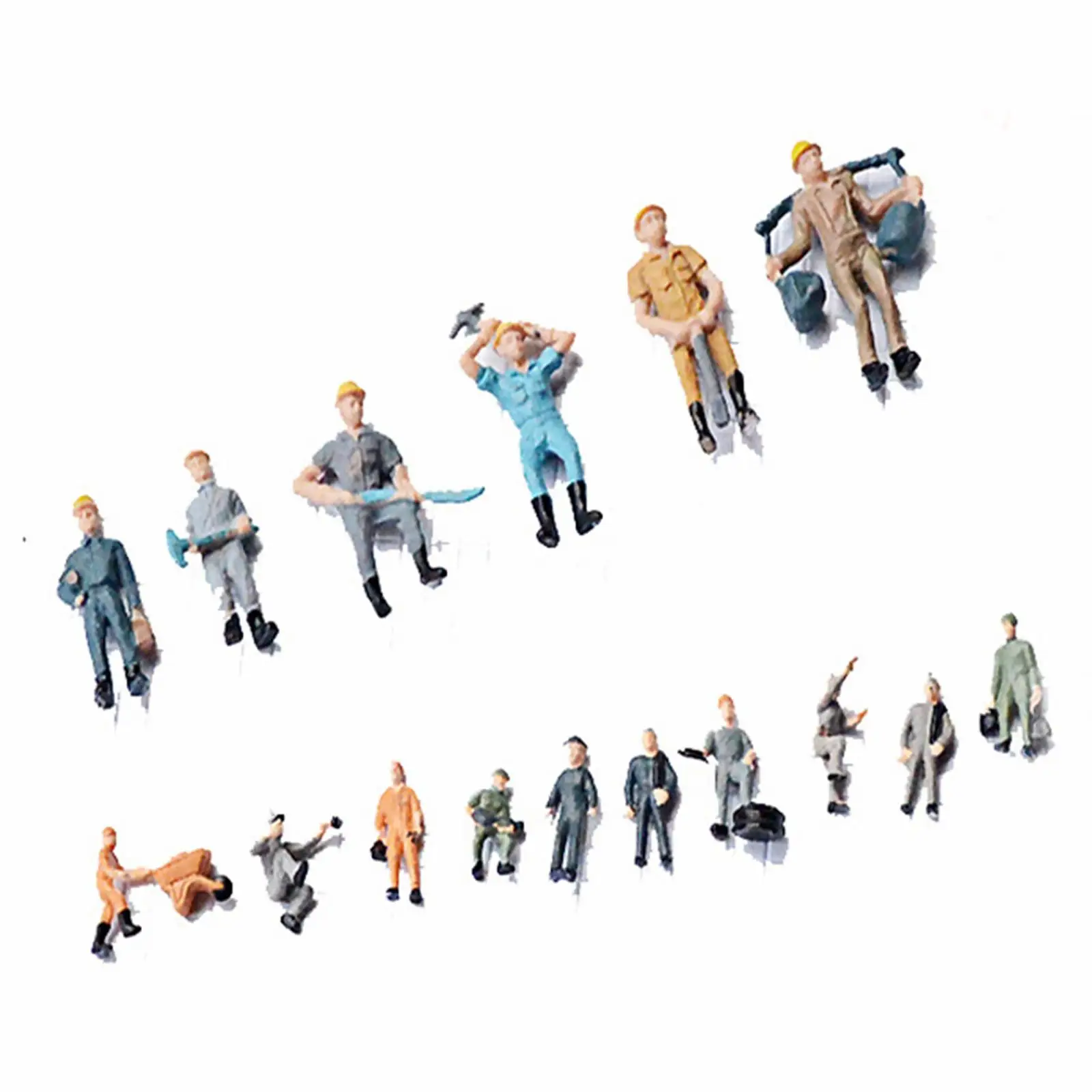 25Pcs-1-87-Miniature-Model-Railroad-Worker-Figures-Building-Scenery-HO ...