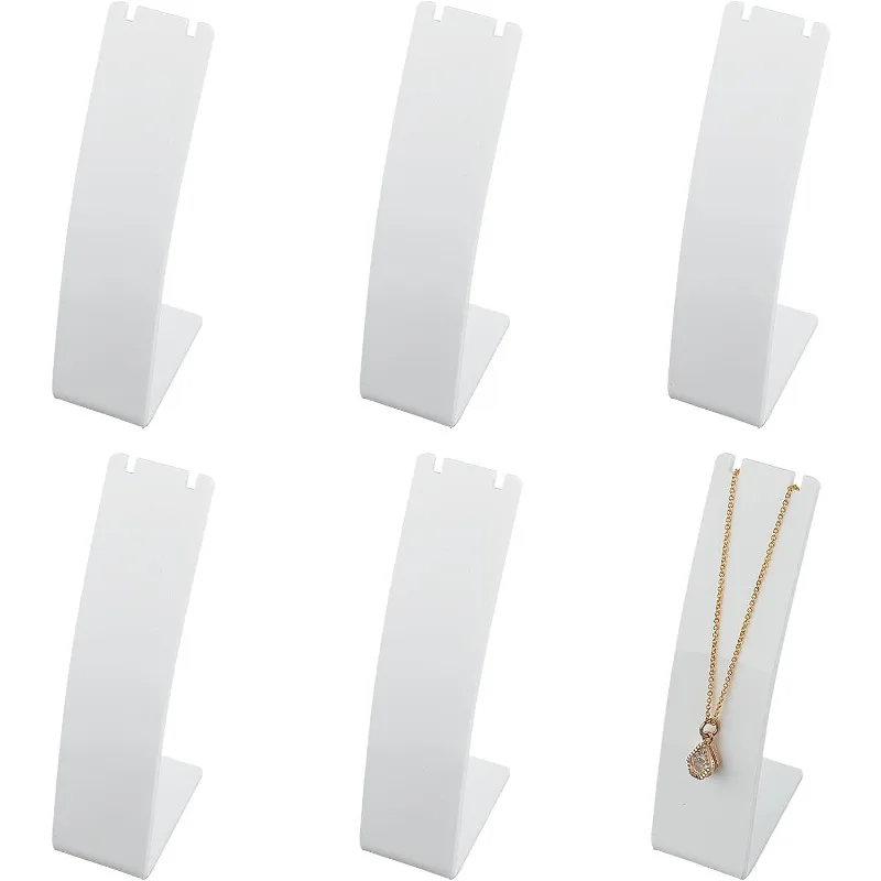 6-Pcs-Plastic-Necklace-Stand-4-3-Inch-Height-Earring-Stand-White-L ...