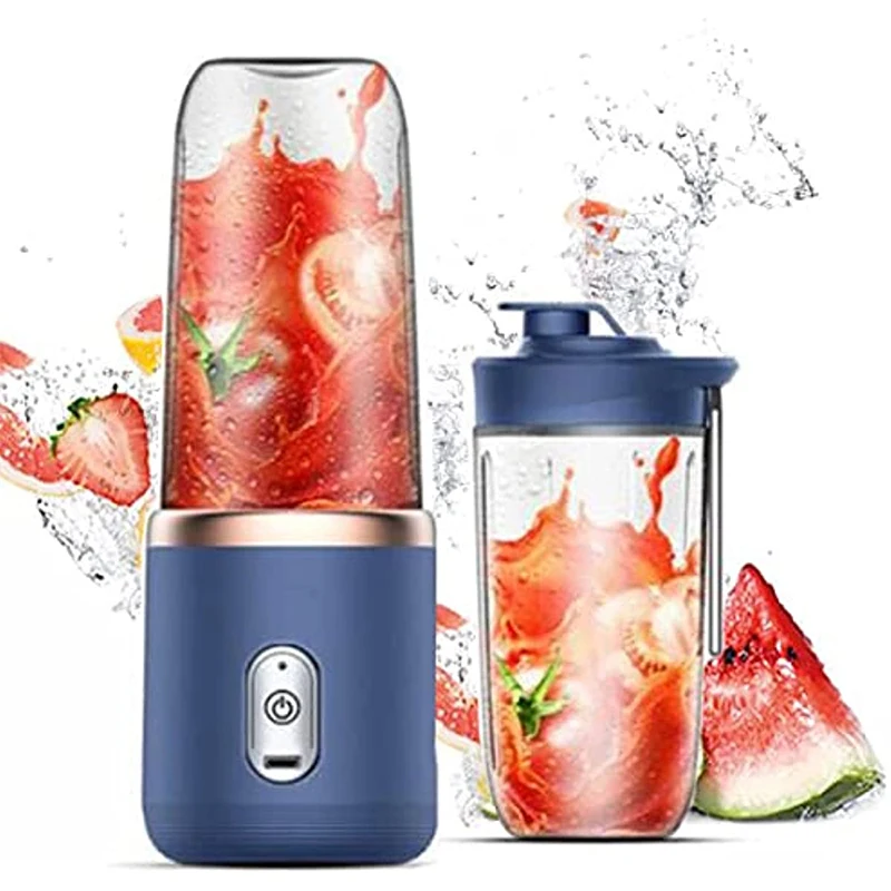 6 Blades Juicer Cup 400ML USB Smoothie Blender Cup Mini Charging Fruit ...
