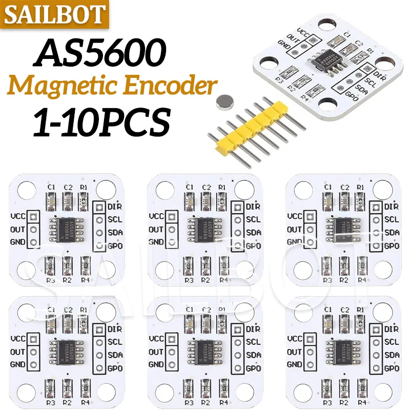 Codificador magnético AS5600, módulo de Sensor de medición de ángulo de ...