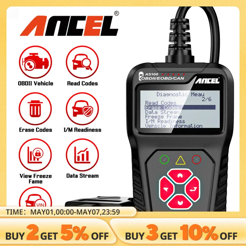 ANCEL-AS100-OBD2-Scanner-Multilingual-Car-Code-Reader-Automotive ...