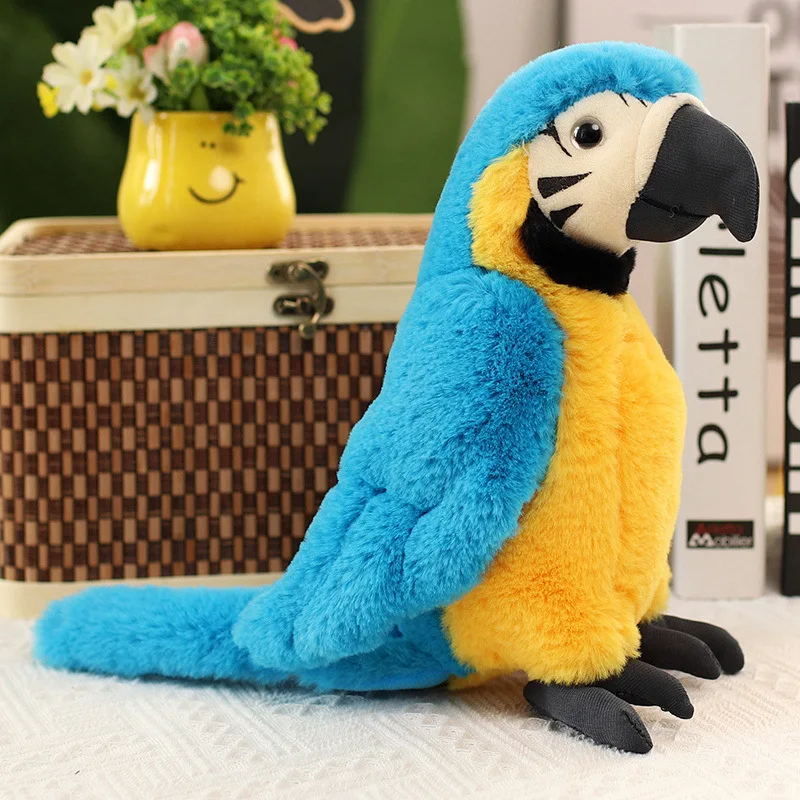 25CM Lifelike Bright Colorful Parrot Plush Toys Soft Simulation Wild ...