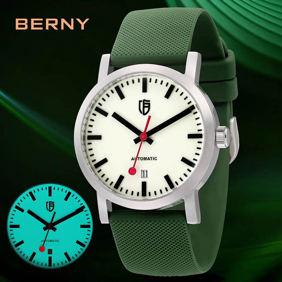 BERNY Watch for Men Automatic Self-Wind Gold Watch Luxury Brand Super ...