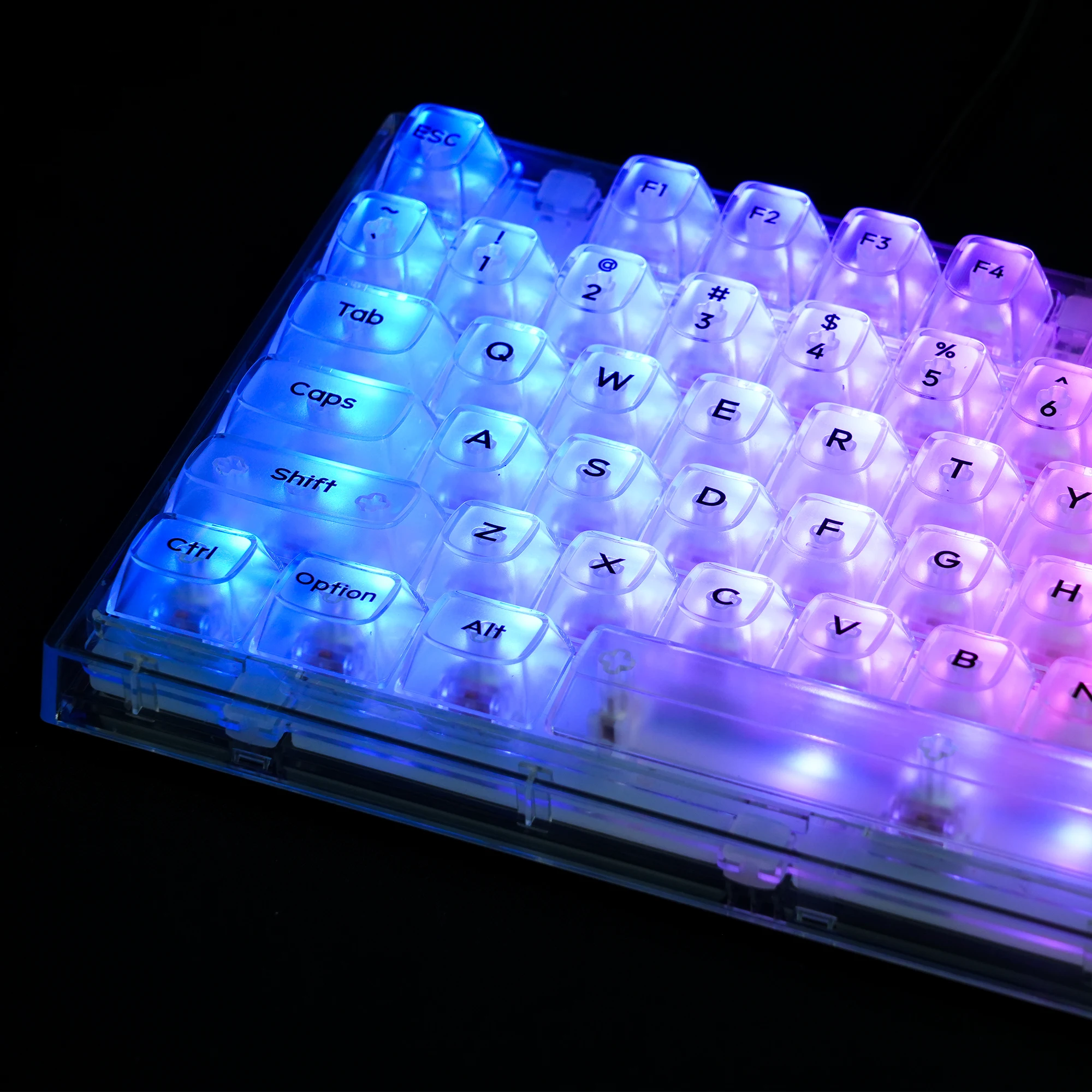 144-Key-White-Transparent-Keycaps-DSA-Profile-Ice-Crystal-Keycap-RGB ...