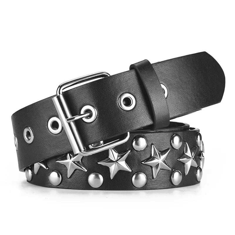 Cinturón de cuero con remaches Punk Rock para mujer y hombre, Cinturón ...
