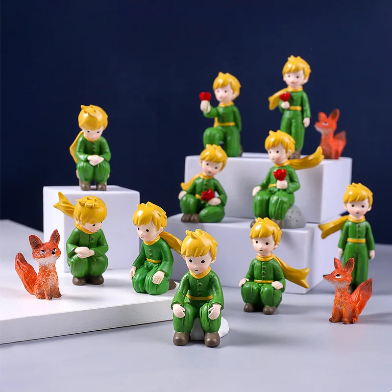 Little Prince Fox Rose Ornament Cake DIY Home Living Room Decor Resin ...