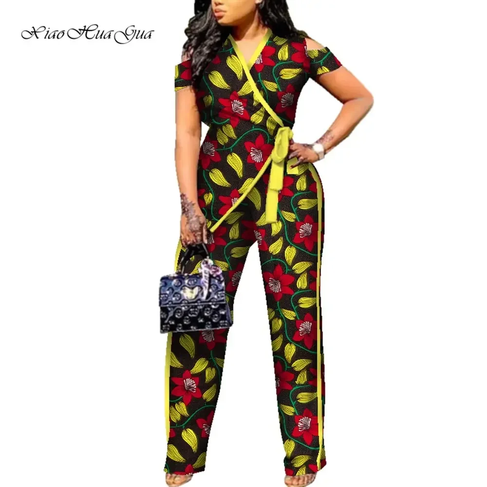 Afrikanische-Kleidung-f-r-Damen-African-Overall-spielanzug-Gerade-Lange ...