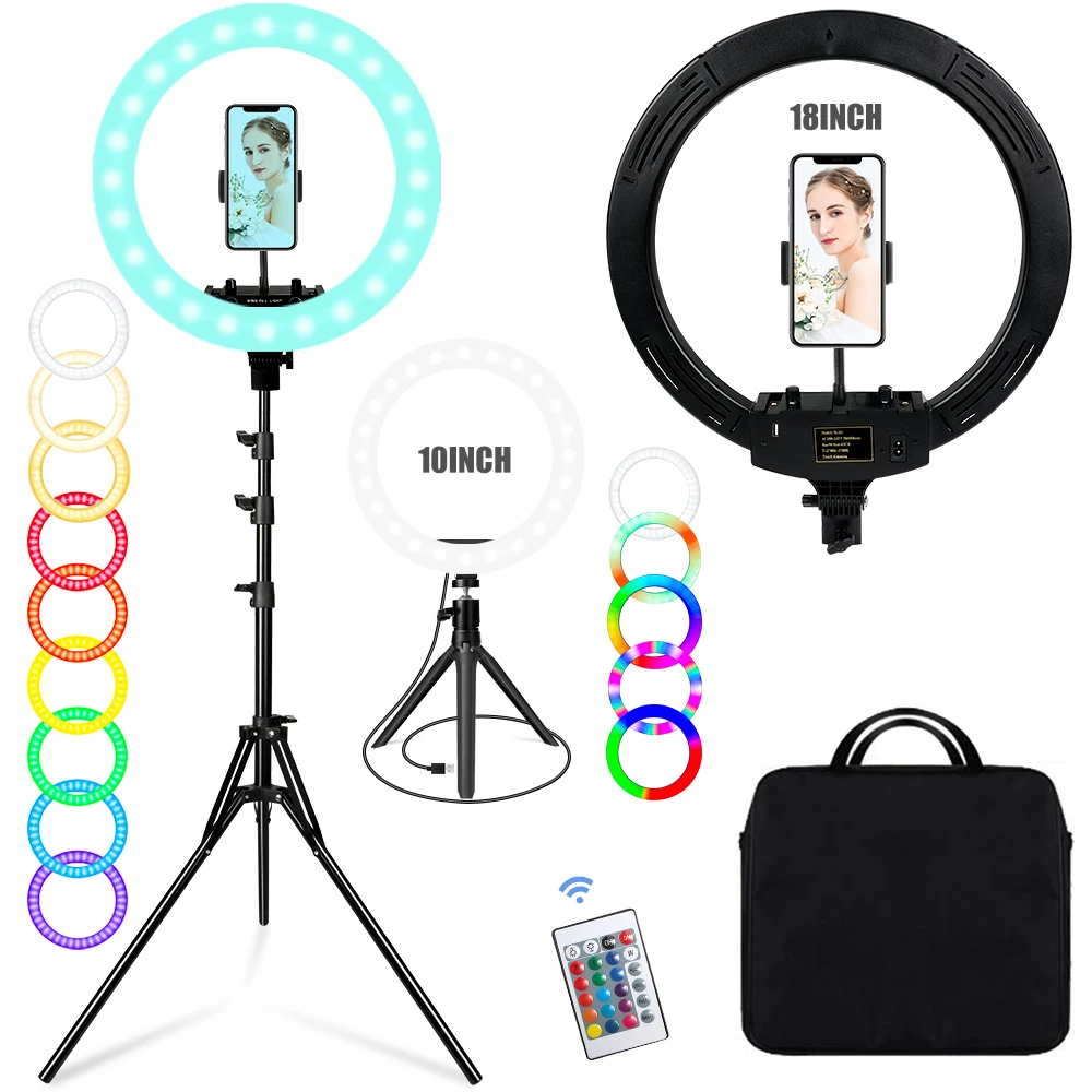 18-inch-10-inch-Ring-Light-2PCS-RGB-Led-Ring-Light-Kit-3200-5800K ...
