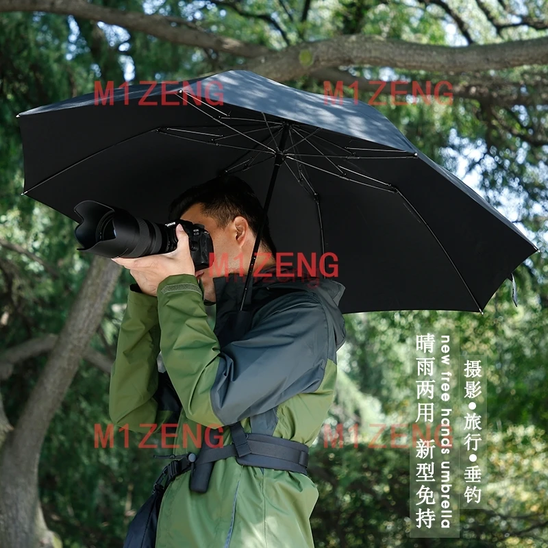127cm/27'' outdoor free hands Collapsible trekking Umbrella rain cover ...