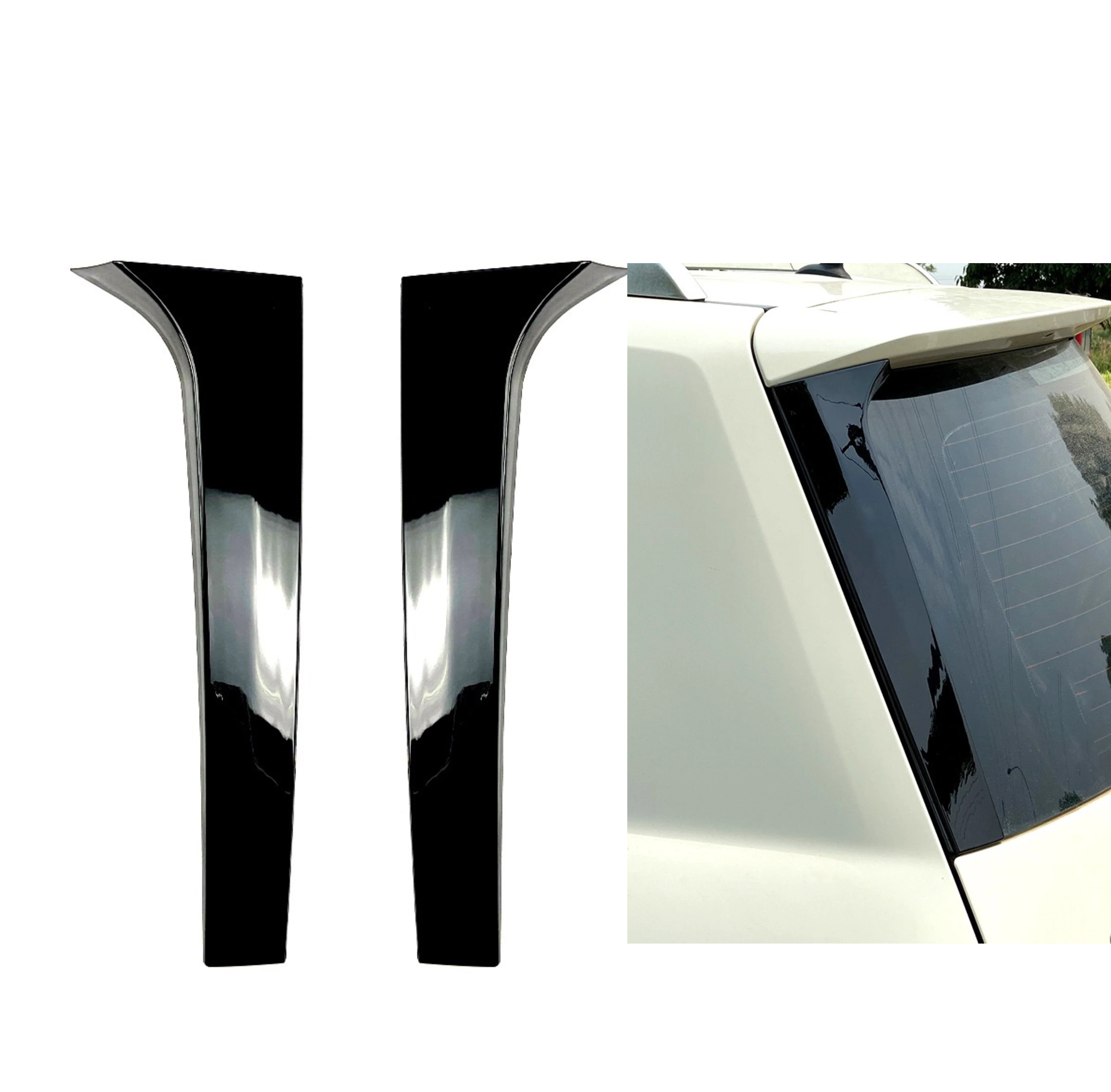 2PCS-Gloss-Black-Car-Rear-Window-Spoiler-Side-Wing-Cover-Trim-For ...