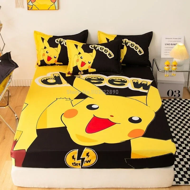Pokemon-Bedsheet-Pikachu-Anime-Bed-Sheet-Fitted-Sheet-with-Elastic-Band ...