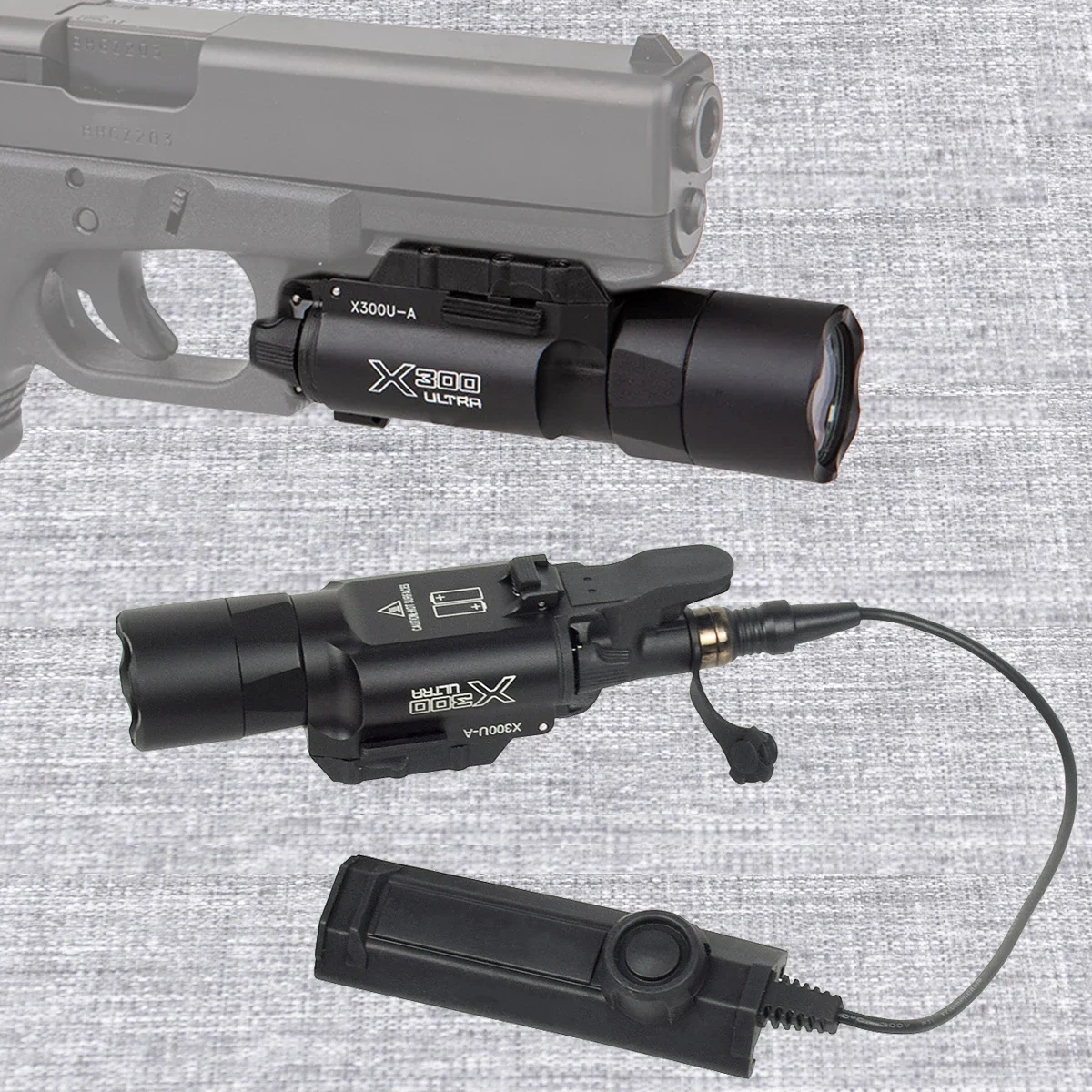 Tactical-SureFire-LOGO-X300-Ultra-X300V-X300V-IR-Weapon-Gun-Flashlight ...