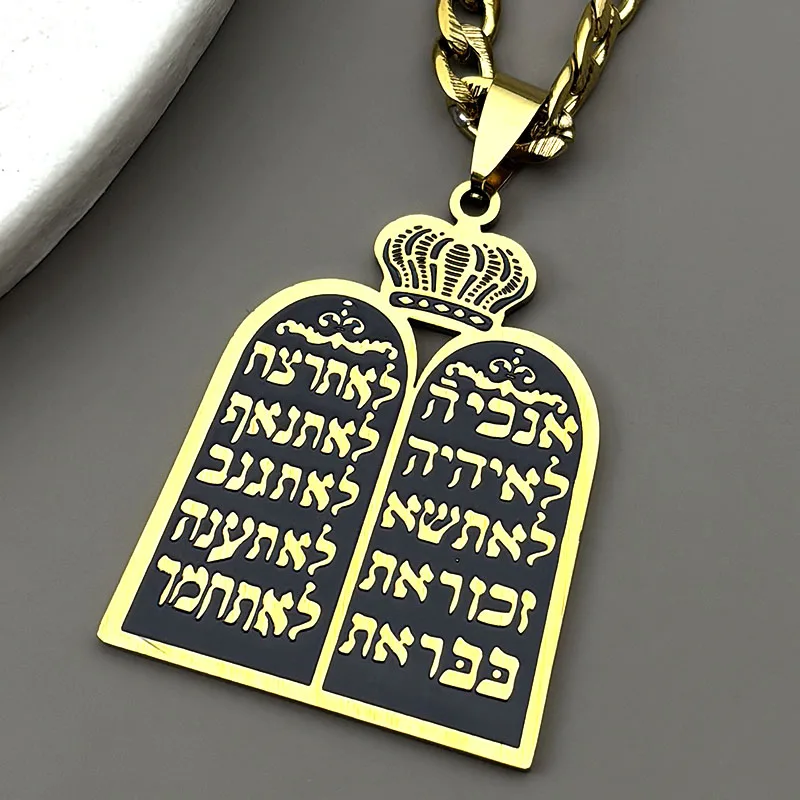 Jewish Torah Scroll Ten Commandments Necklaces Men Women Judaism ...